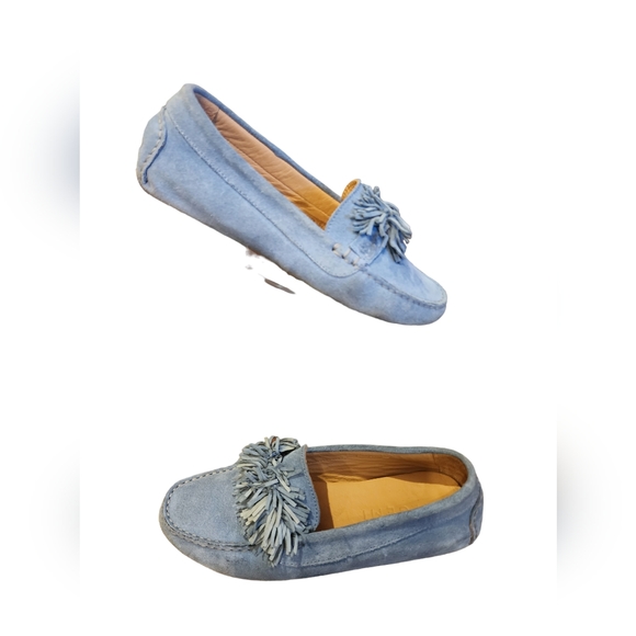 M.Gemi | Shoes | M Gemi The Felize Pompom Blue Italian Suede Moccasin ...